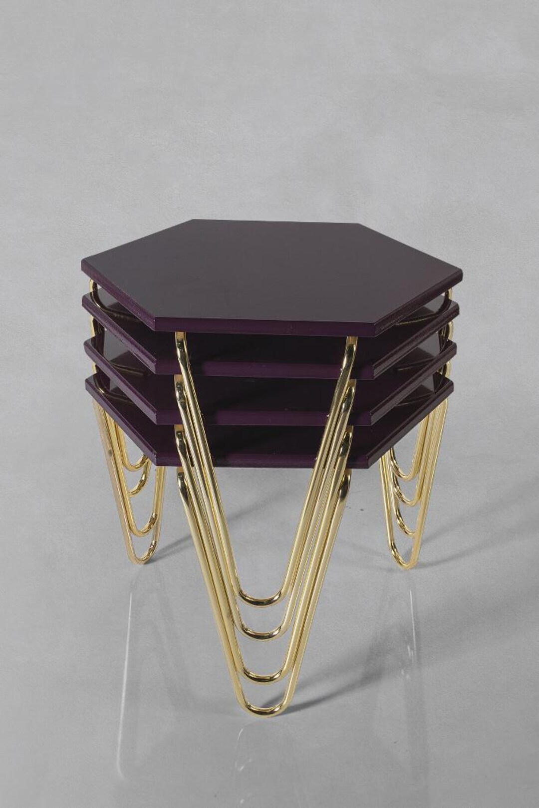 Quadruple Gold Pyramid Nesting Table - Etsy
