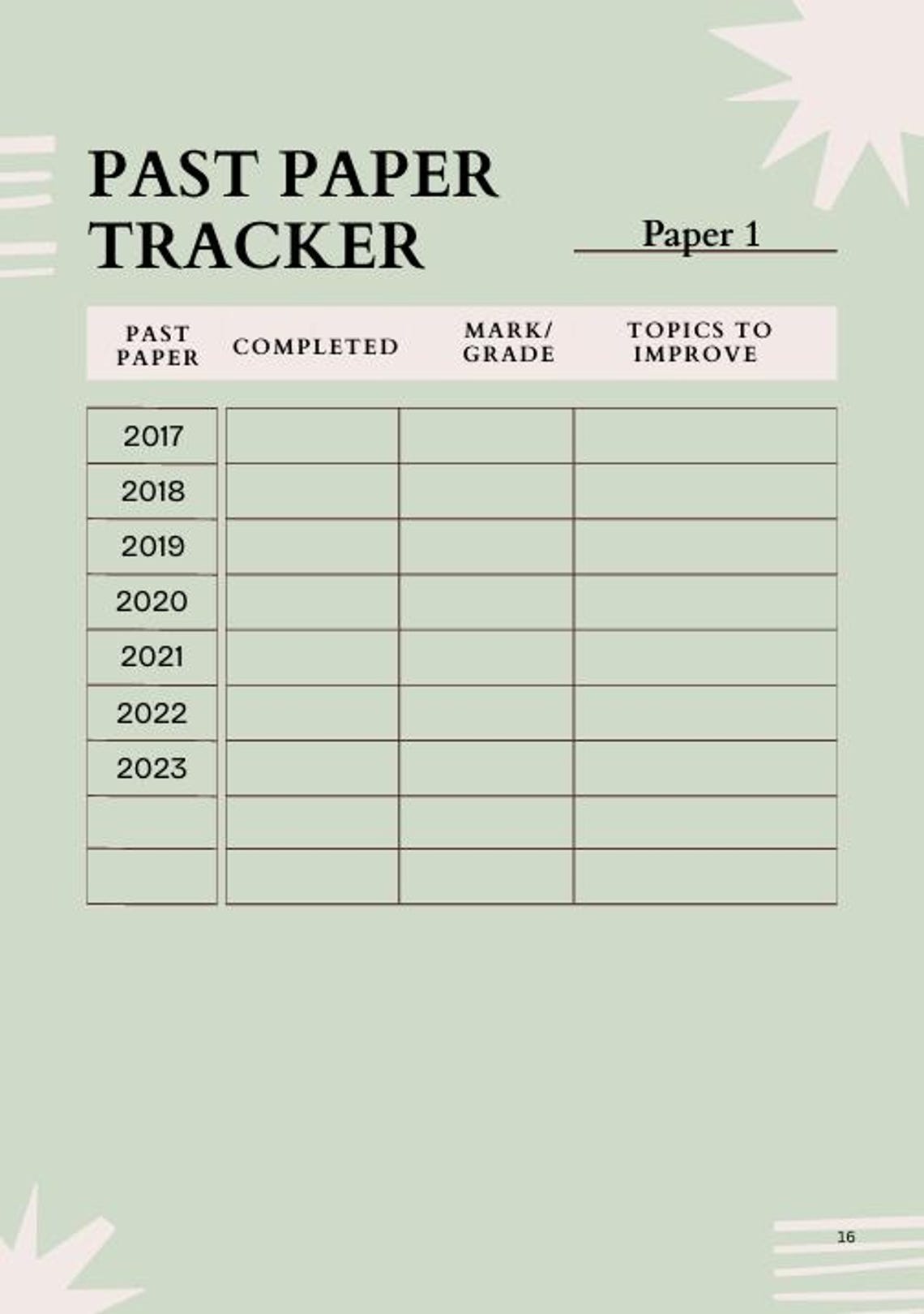 A-level Biology Study Planner | Printable Weekly Revision Tracker ...