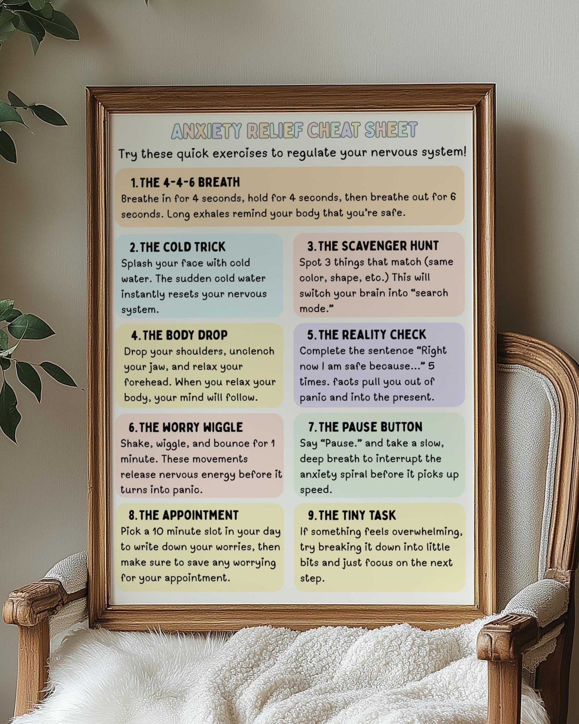 Anxiety Coping Skills Cheat Sheet DIGITAL DOWNLOAD: Therapy Handout ...