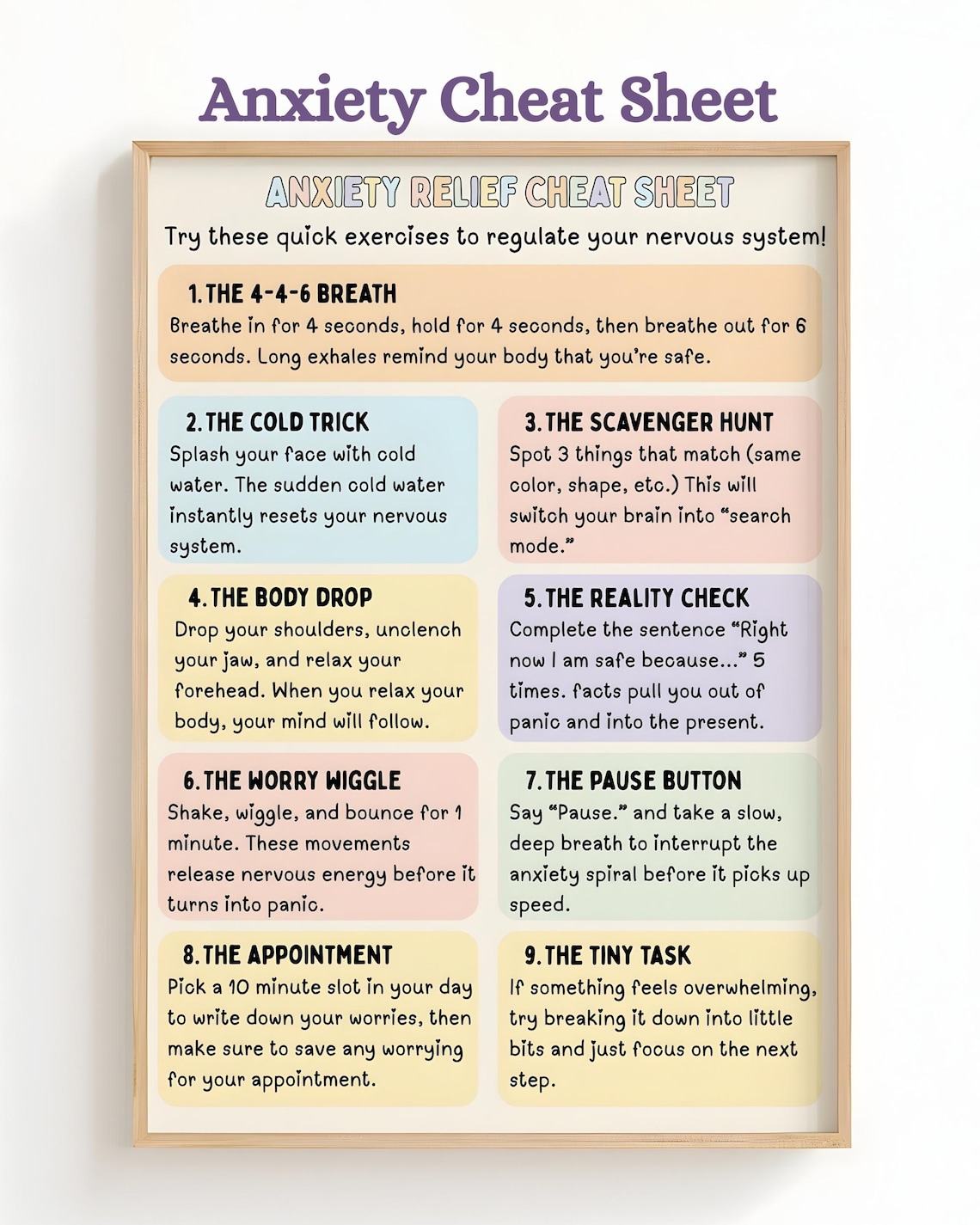 Anxiety Coping Skills Cheat Sheet DIGITAL DOWNLOAD: Therapy Handout ...