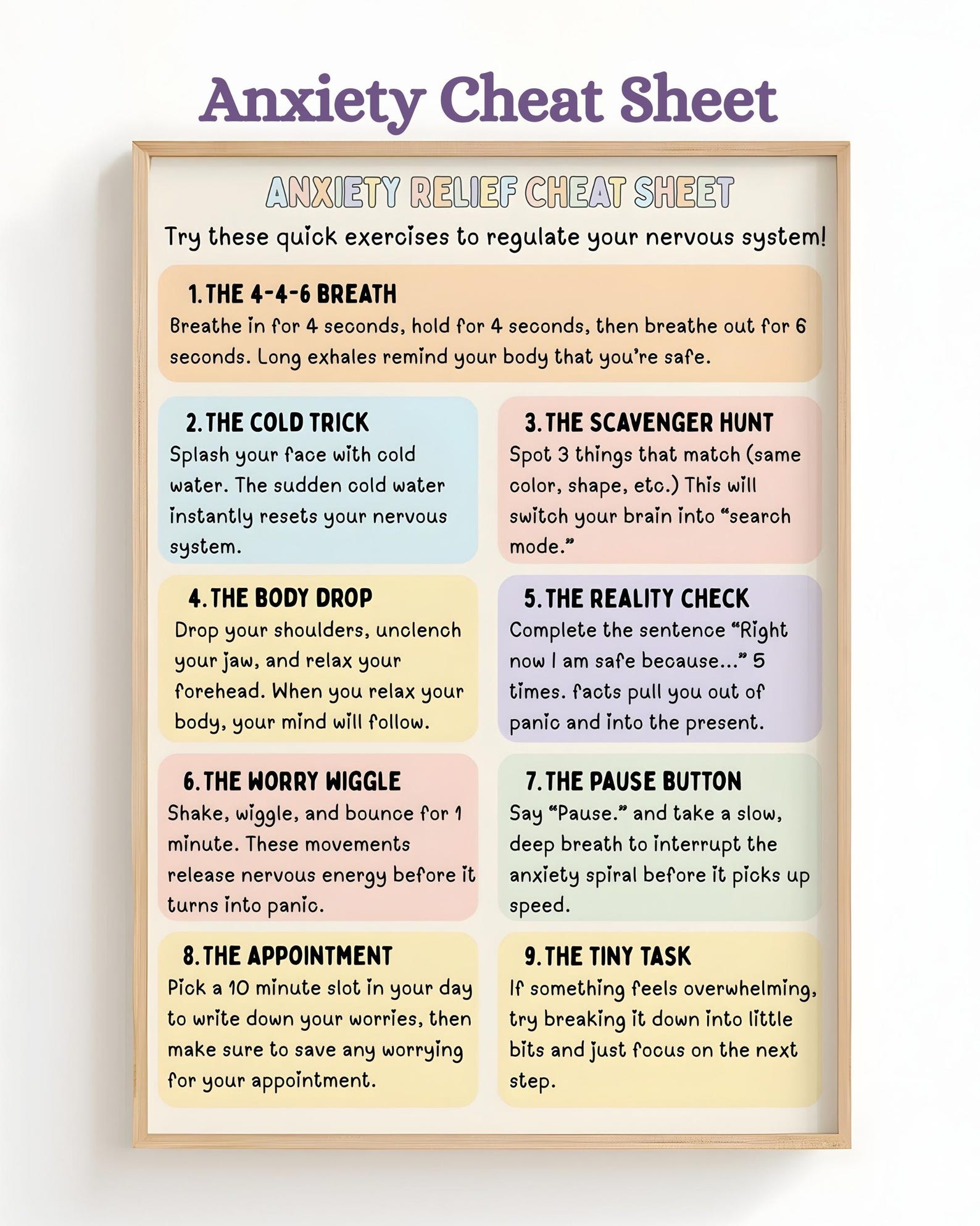 Anxiety Coping Skills Cheat Sheet DIGITAL DOWNLOAD: Therapy Handout ...