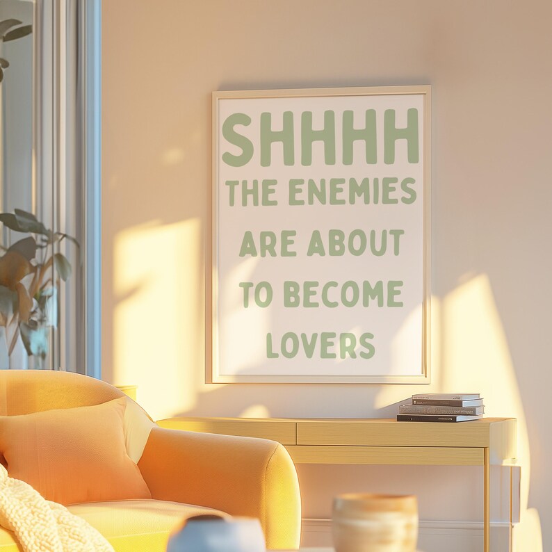 Enemies to Lovers Quote DIGITAL DOWNLOAD Print: Romance Book Lover ...