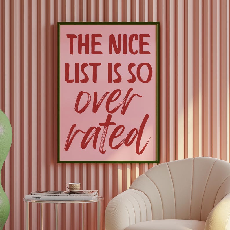 The Nice List is Overrated DIGITAL DOWNLOAD Print: Sassy Christmas ...