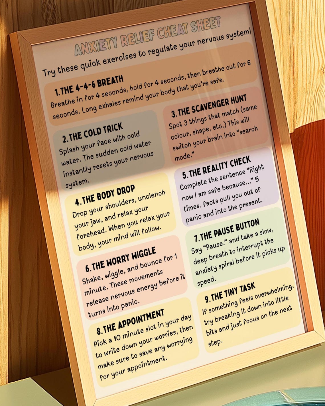 Anxiety Coping Skills Cheat Sheet DIGITAL DOWNLOAD: Therapy Handout Printable, School Mental ...