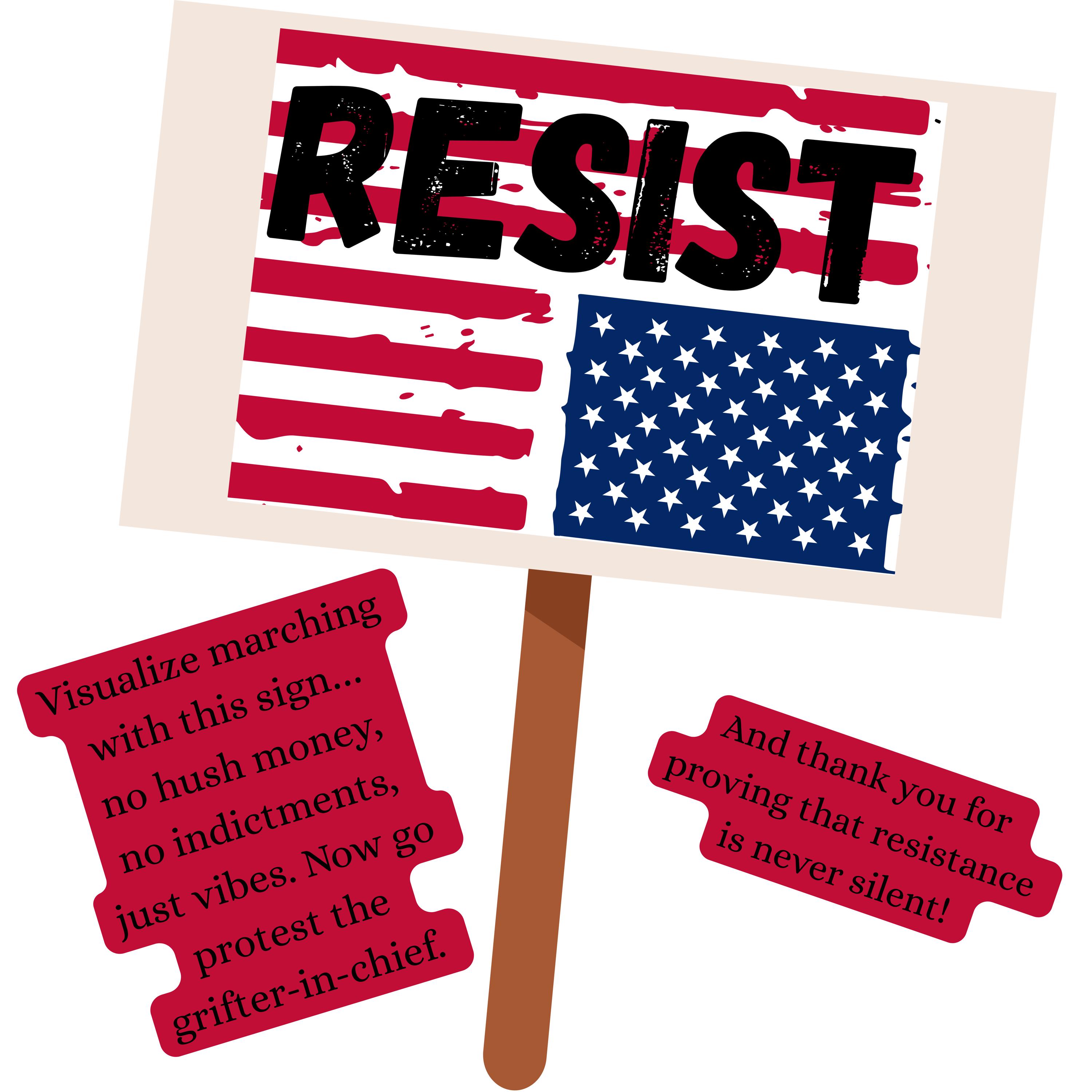 RESIST Printable Protest Sign (3 Sizes), Printable Protest Poster, Anti ...