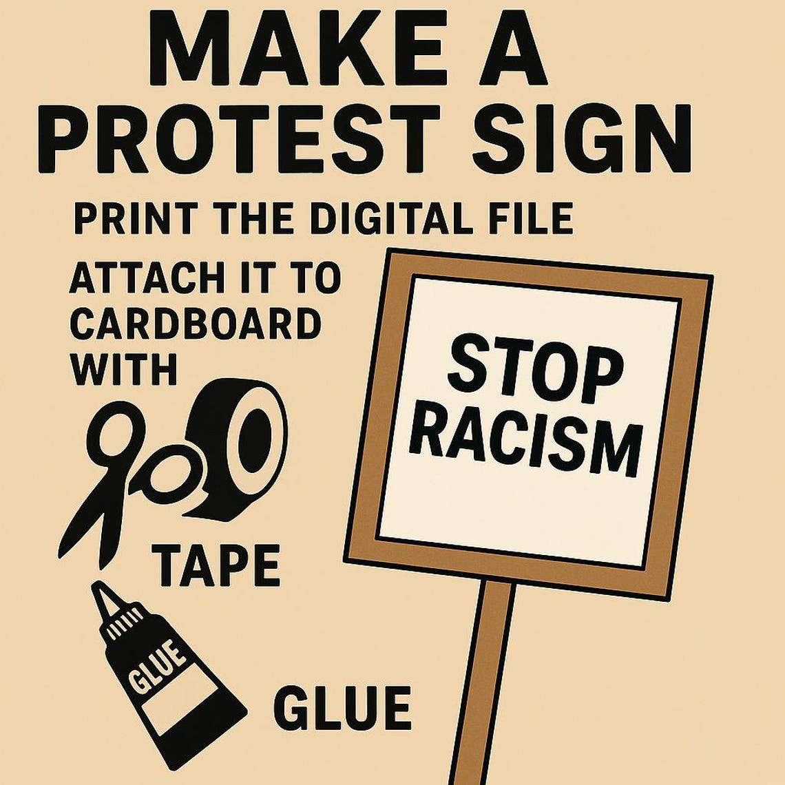 RESIST Printable Protest Sign (3 Sizes), Printable Protest Poster, Anti ...