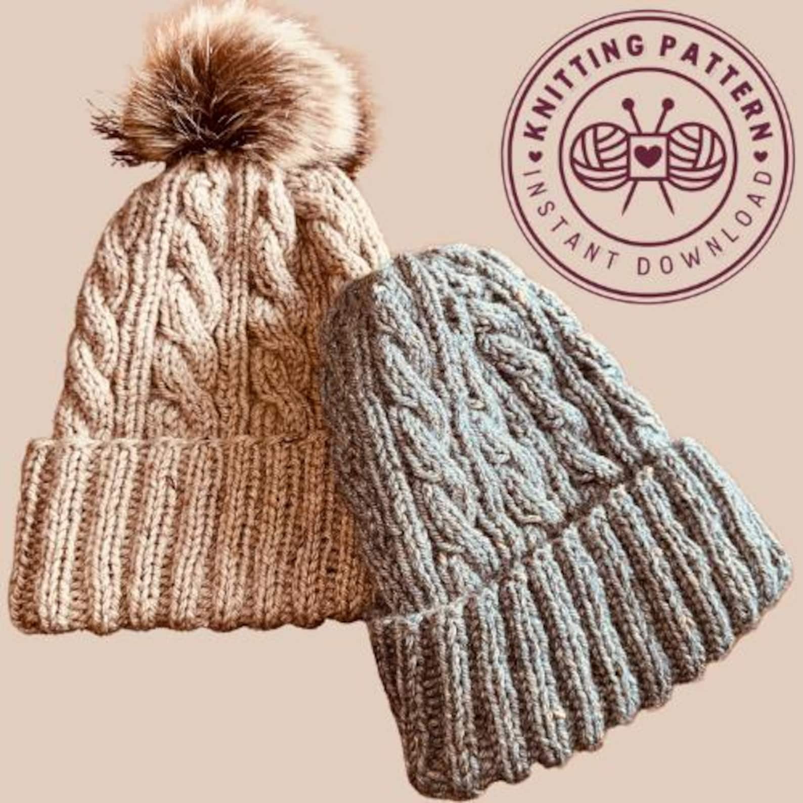 Cable Beanie Knitting Pattern – PDF Winter Hat - Etsy