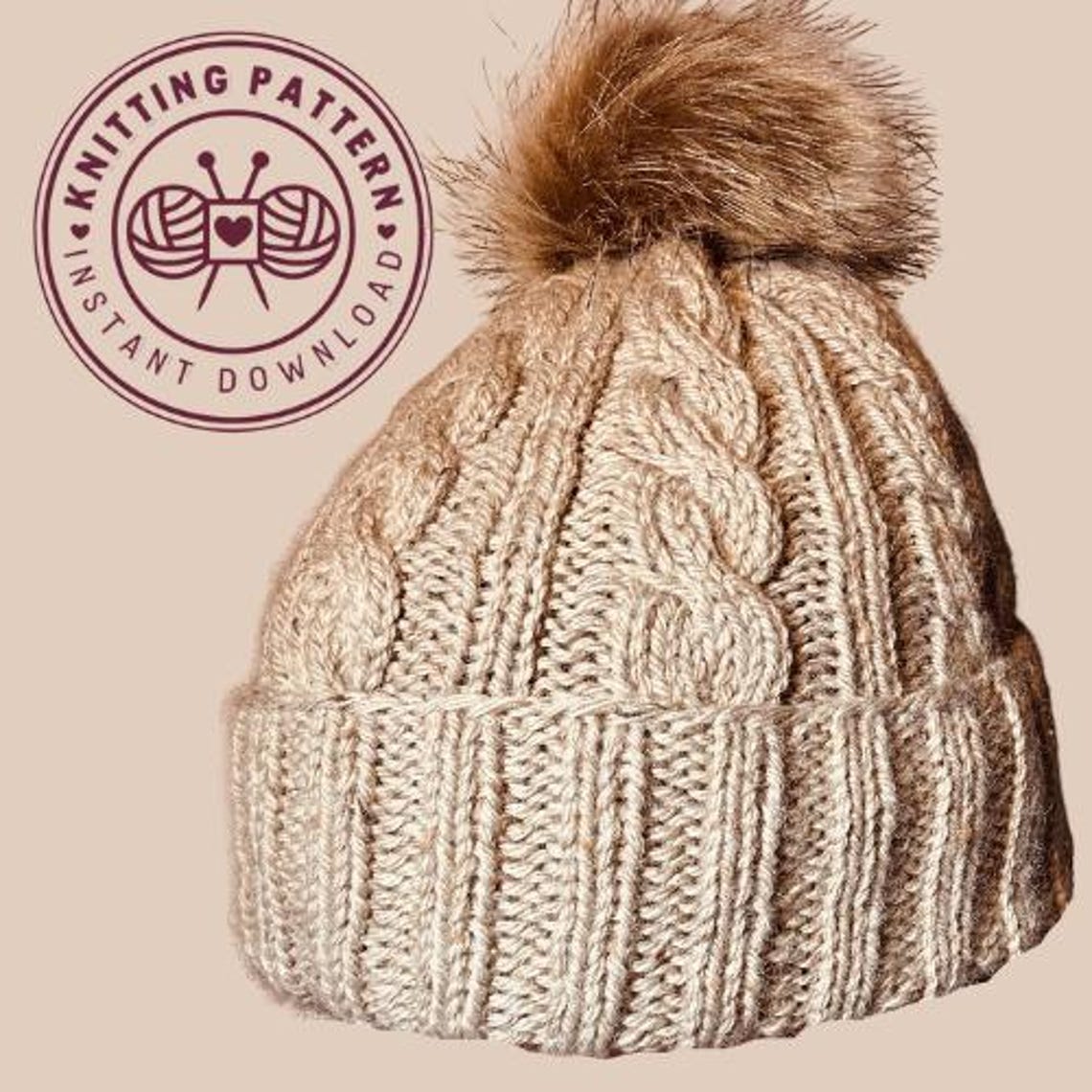 Cable Beanie Knitting Pattern – PDF Winter Hat - Etsy