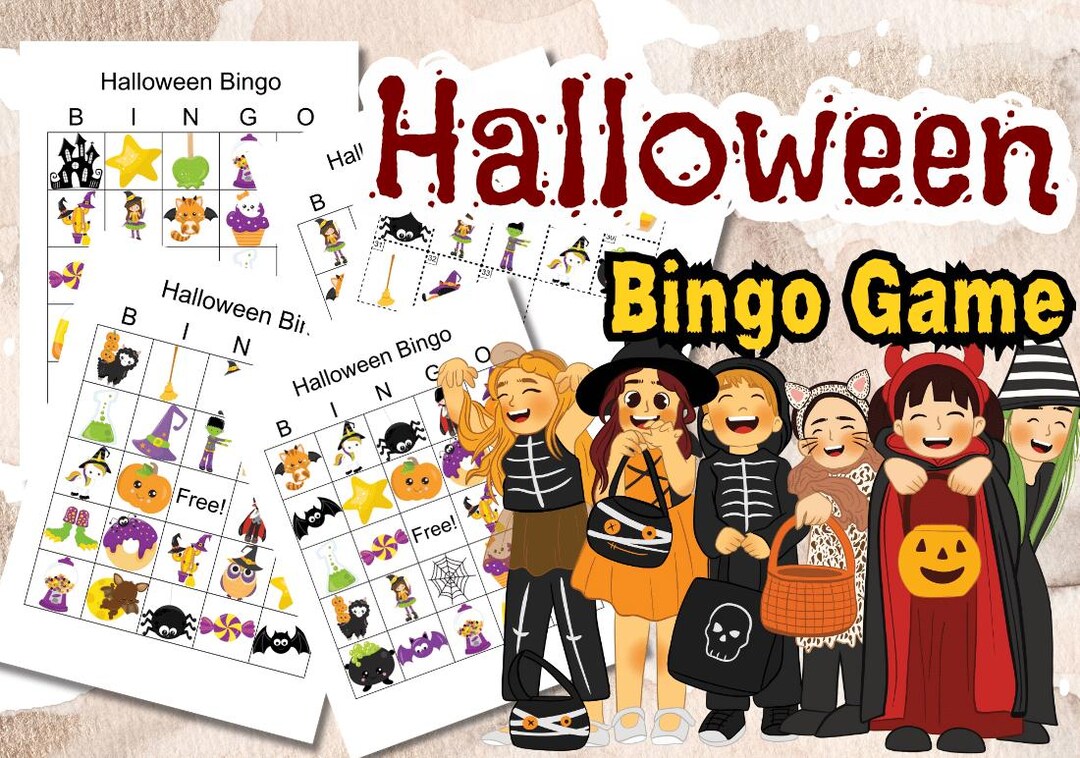 Printable Halloween Bingo Game for Kids & Family | Halloween Bingo Card ...