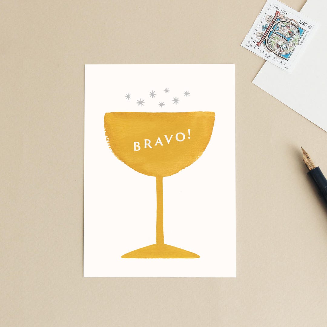Postcard "bravo!" Party, Birthday, Wedding, Celebration ...