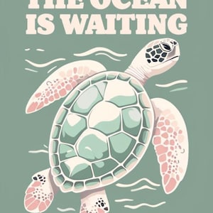 Ocean Turtle Poster - Etsy