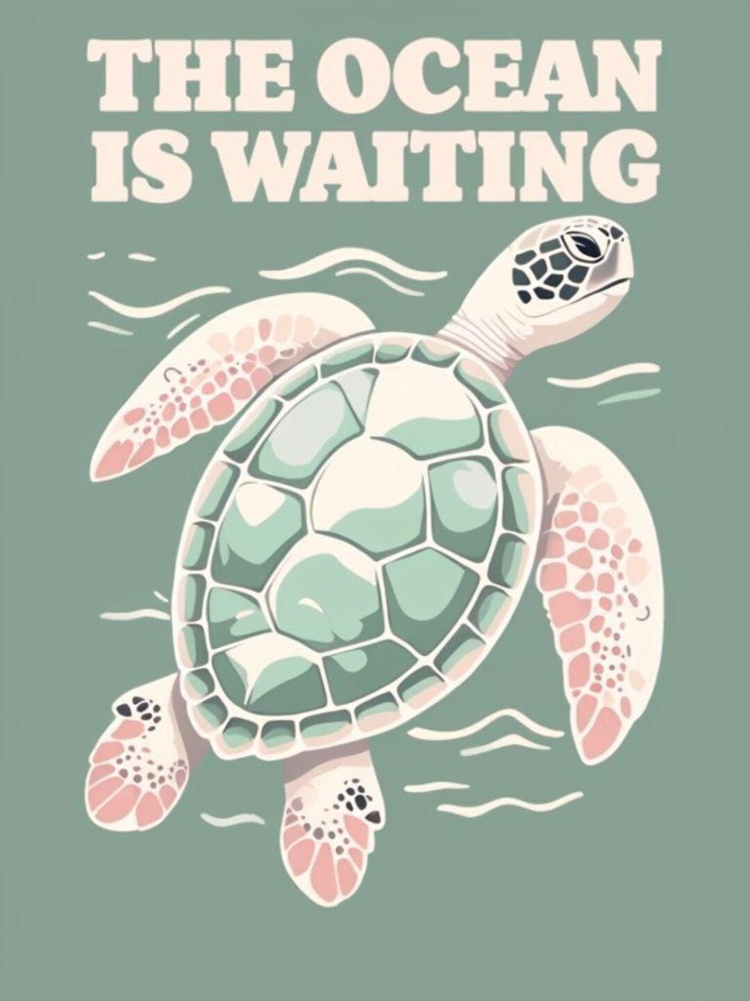 Ocean Turtle Poster - Etsy