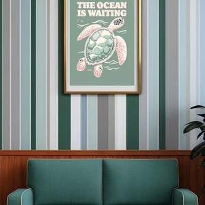 Ocean Turtle Poster - Etsy
