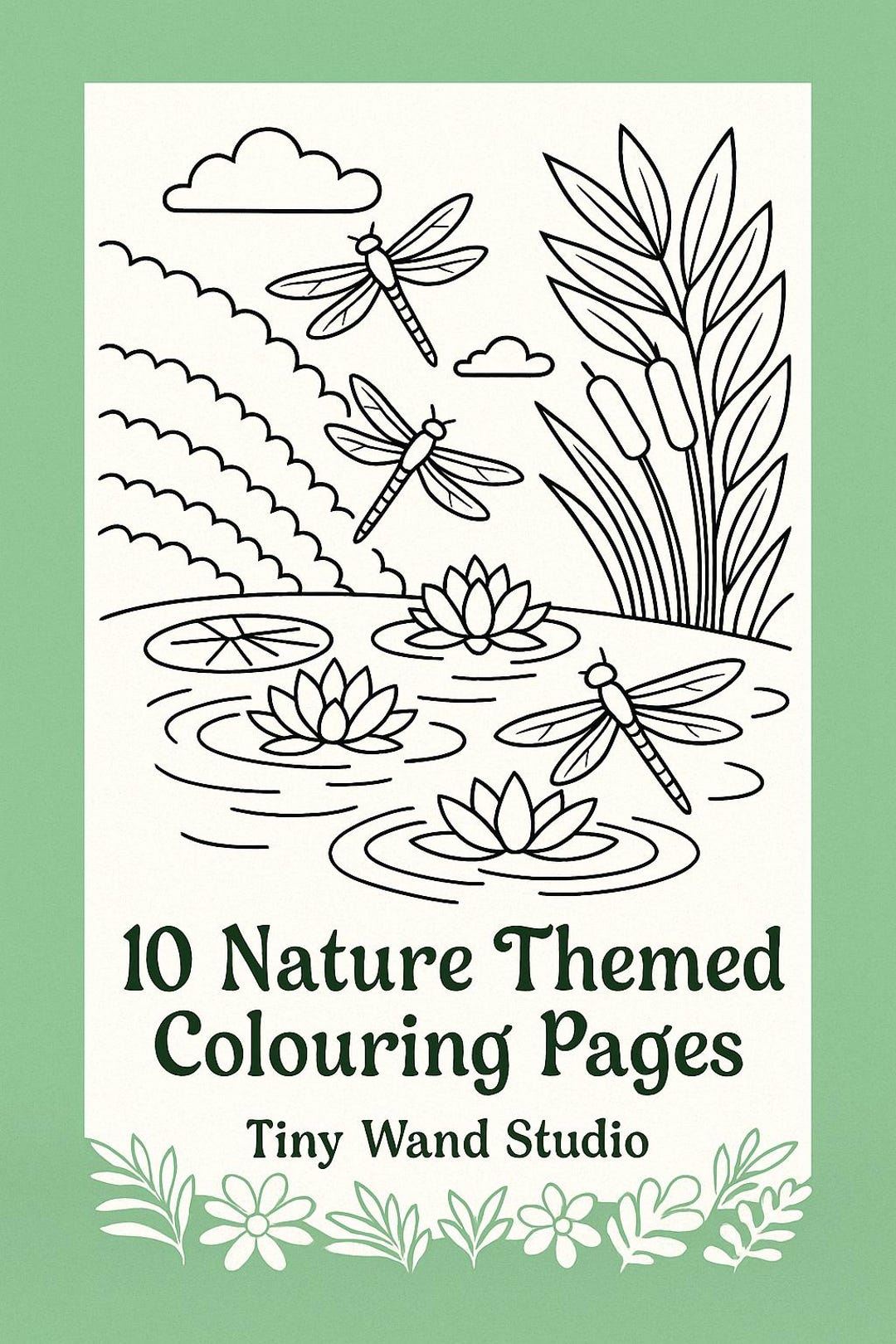 10 Easy Nature Themed Colouring Pages for Adults – A4 Printable PDF ...