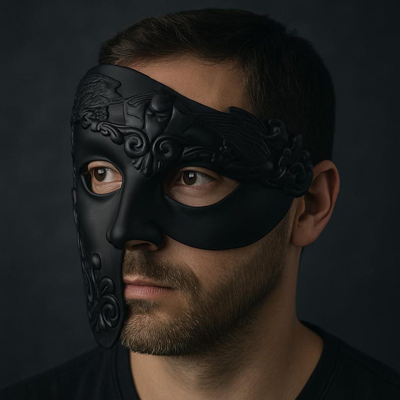 Roman Greek Warrior Mask – Lightweight Plastic Costume Face Cover for ...