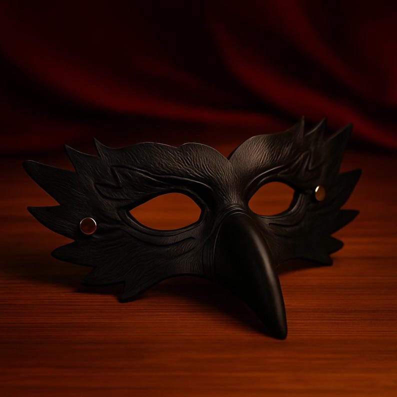 Black Raven Masquerade Mask – Gothic Bird Costume Accessory for ...