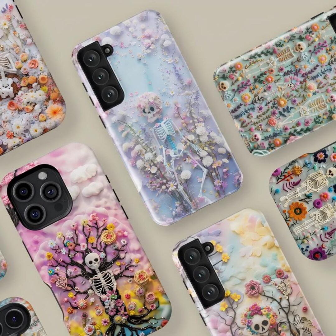 Halloween Skeleton Design Phone Case for iPhone Magsafe 17 16, Samsung ...