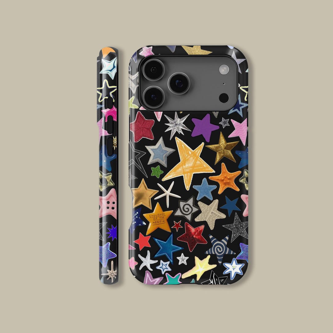 Colorful Star Collage Design Phone Case for iPhone 16 15 14 13 12 Pro ...