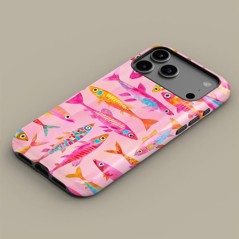 Pink Cartoon Fish Design Magsafe Phone Case for iPhone 17 16 15 14 13 ...
