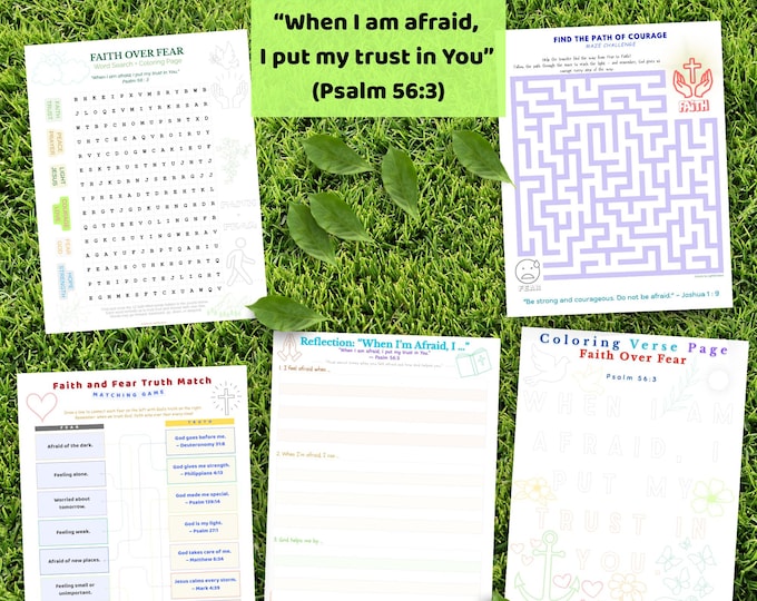 Faith Over Fear Scripture Coloring Wheel, Bible Lesson for Kids, Games ...