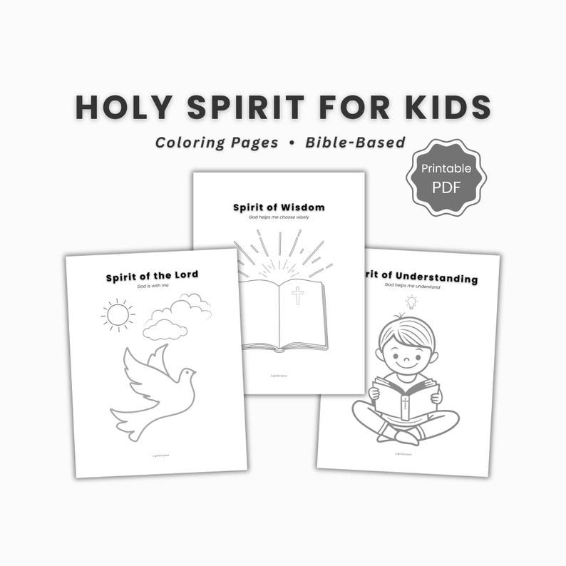 Names of the Holy Spirit: Coloring Pages for Kids - Bible Printable PDF ...