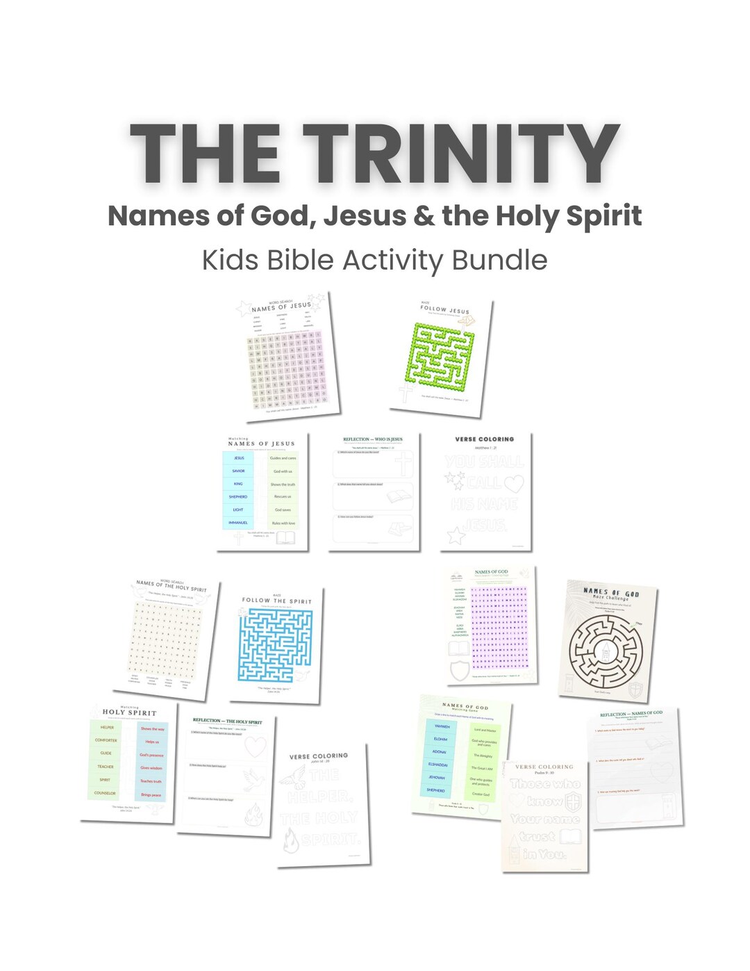 Trinity Kids Bible Activity Bundle (PDF Download) - Etsy
