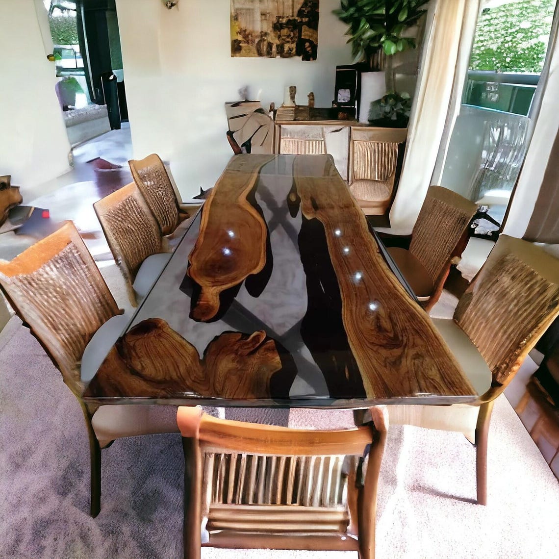 Epoxy Table Top, Epoxy Table, Epoxy Resin Table, Black Epoxy Table ...