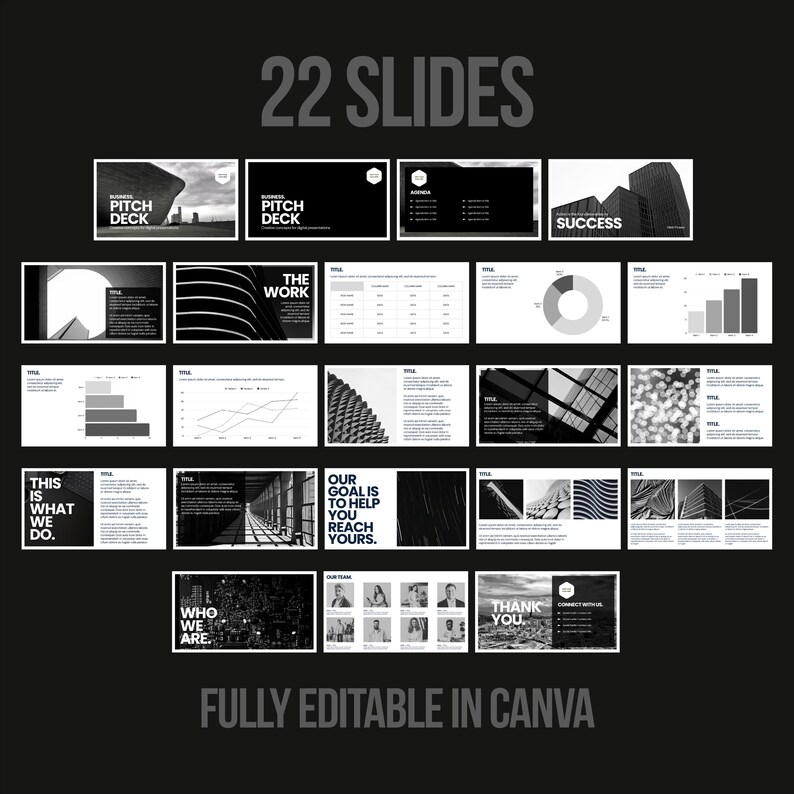 Business | Pitch Deck & Proposal Template for Canva. - Etsy