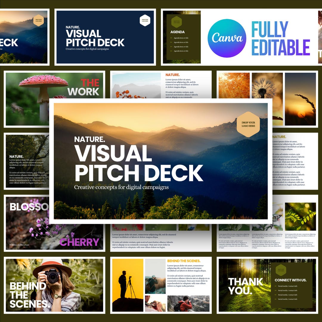 Nature | Visual Pitch Deck & Proposal Template for Canva. - Etsy