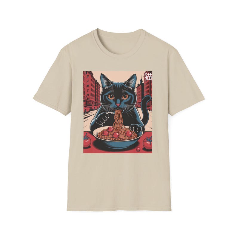 Black Cat Eating Spaghetti T-shirt , Funny Cat Meme Shirt , Chinese ...