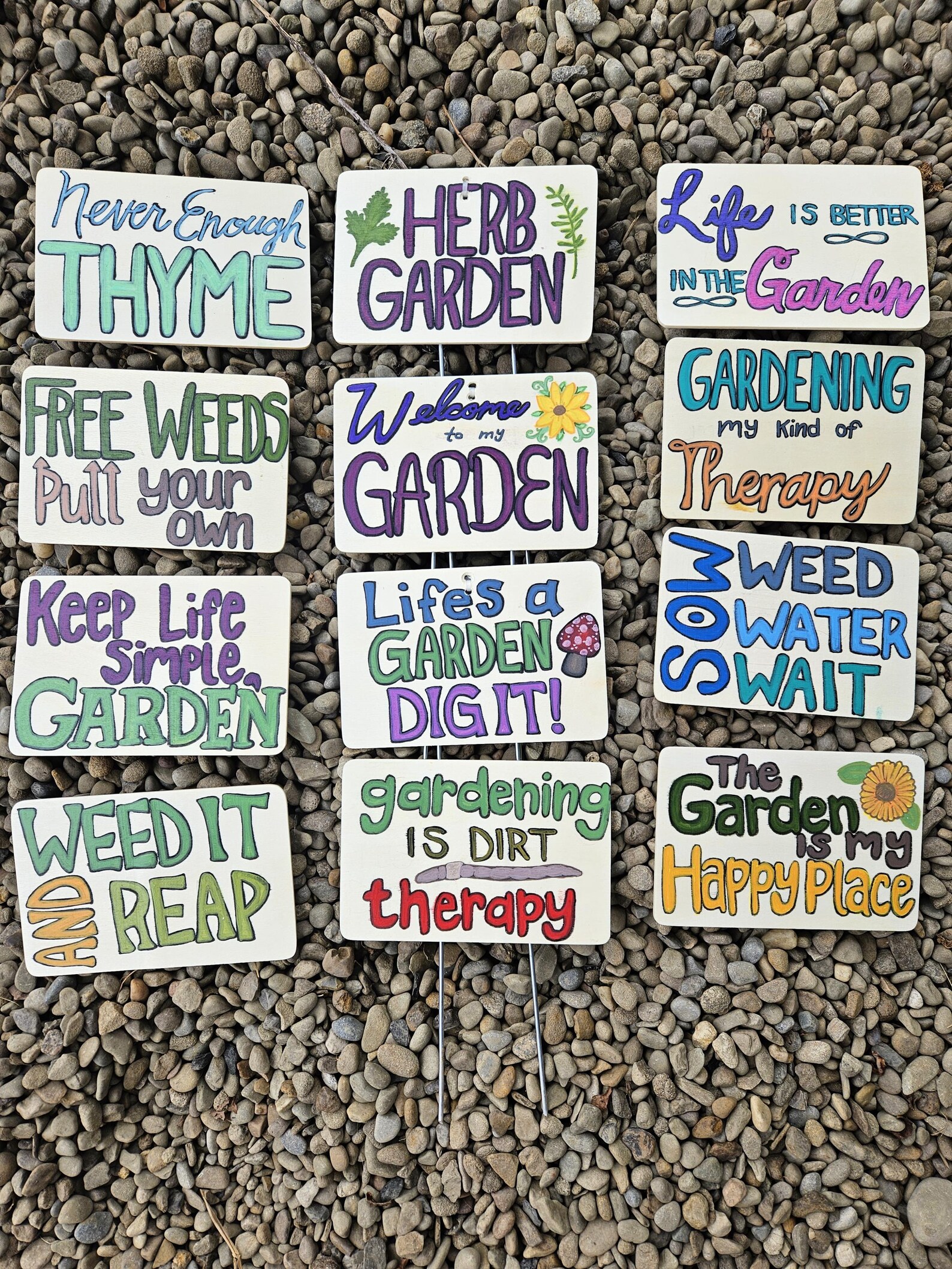 Wooden Hand-painted Garden Signs & Labels - Etsy