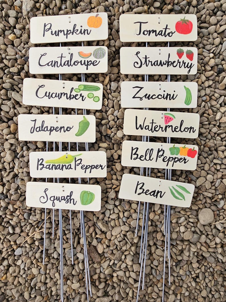 Wooden Hand-painted Garden Signs & Labels - Etsy