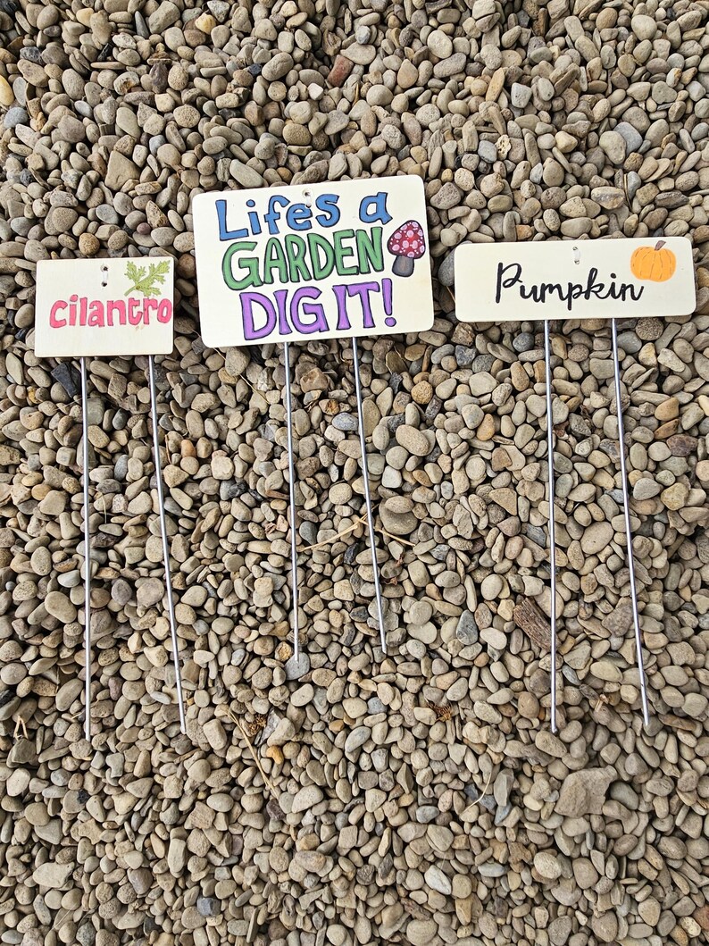 Wooden Hand-painted Garden Signs & Labels - Etsy