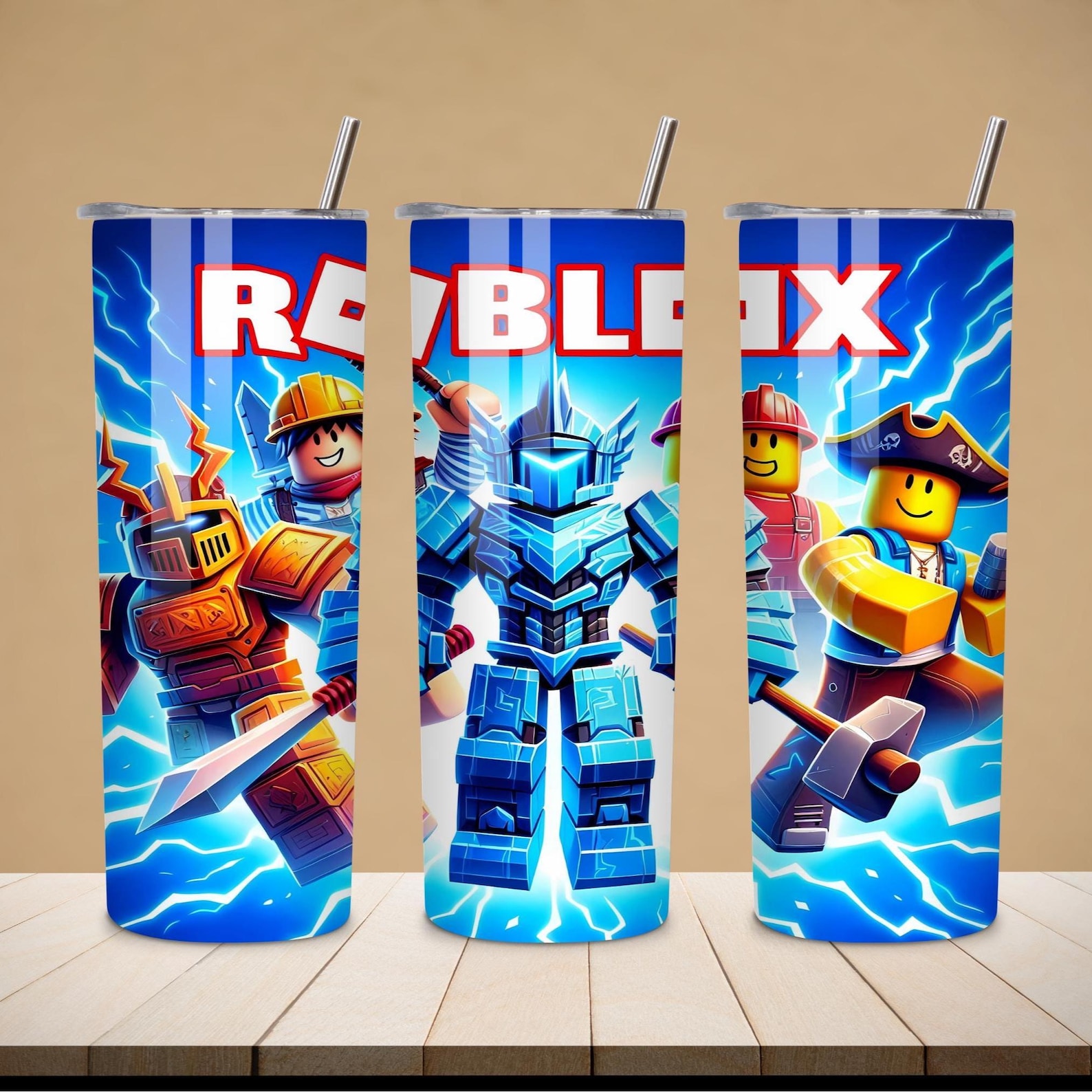 Roblox 20 Oz Skinny Tumbler Wrap, Cartoon Characters 20oz Skinny ...