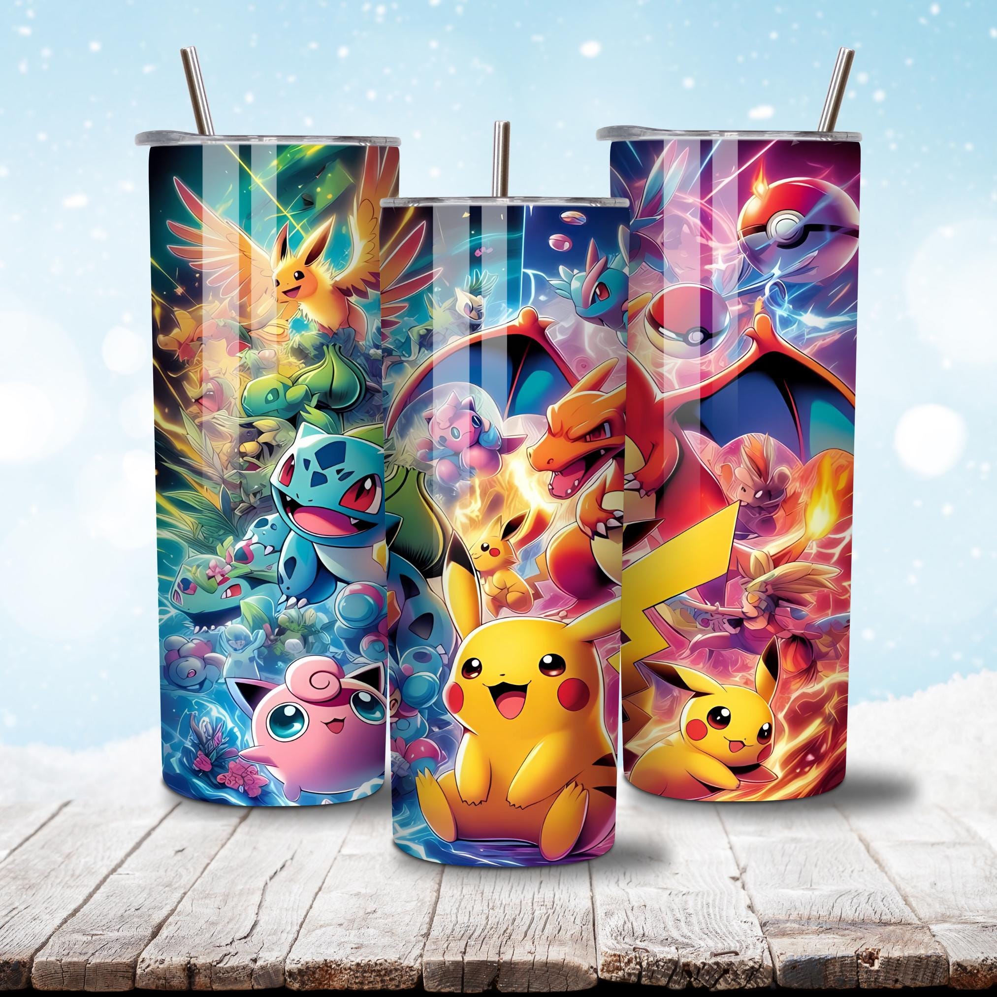 Cartoon Characters Tumbler Wrap, 20oz Skinny Tumbler Sublimation Design ...