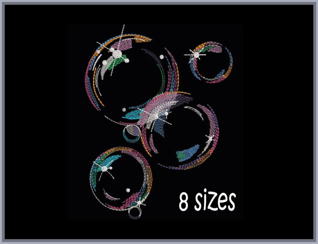 Rainbow Bubble, Soap Bubbles Machine Embroidery Design, Blowing Bubbles ...