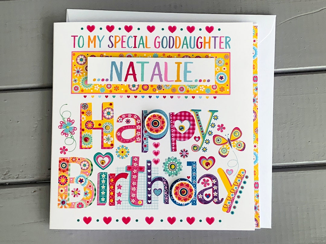 Goddaughter Personalised Birthday Card for a Very Special Girl ...