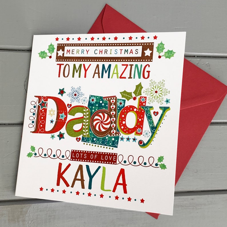 Daddy Christmas Card Christmas Card for Daddy Dad Dada - Etsy