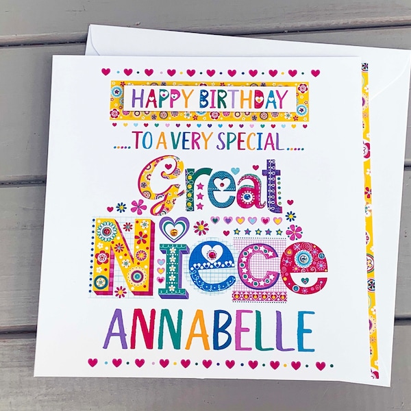 Personalised Special Niece Birthday Card - Etsy