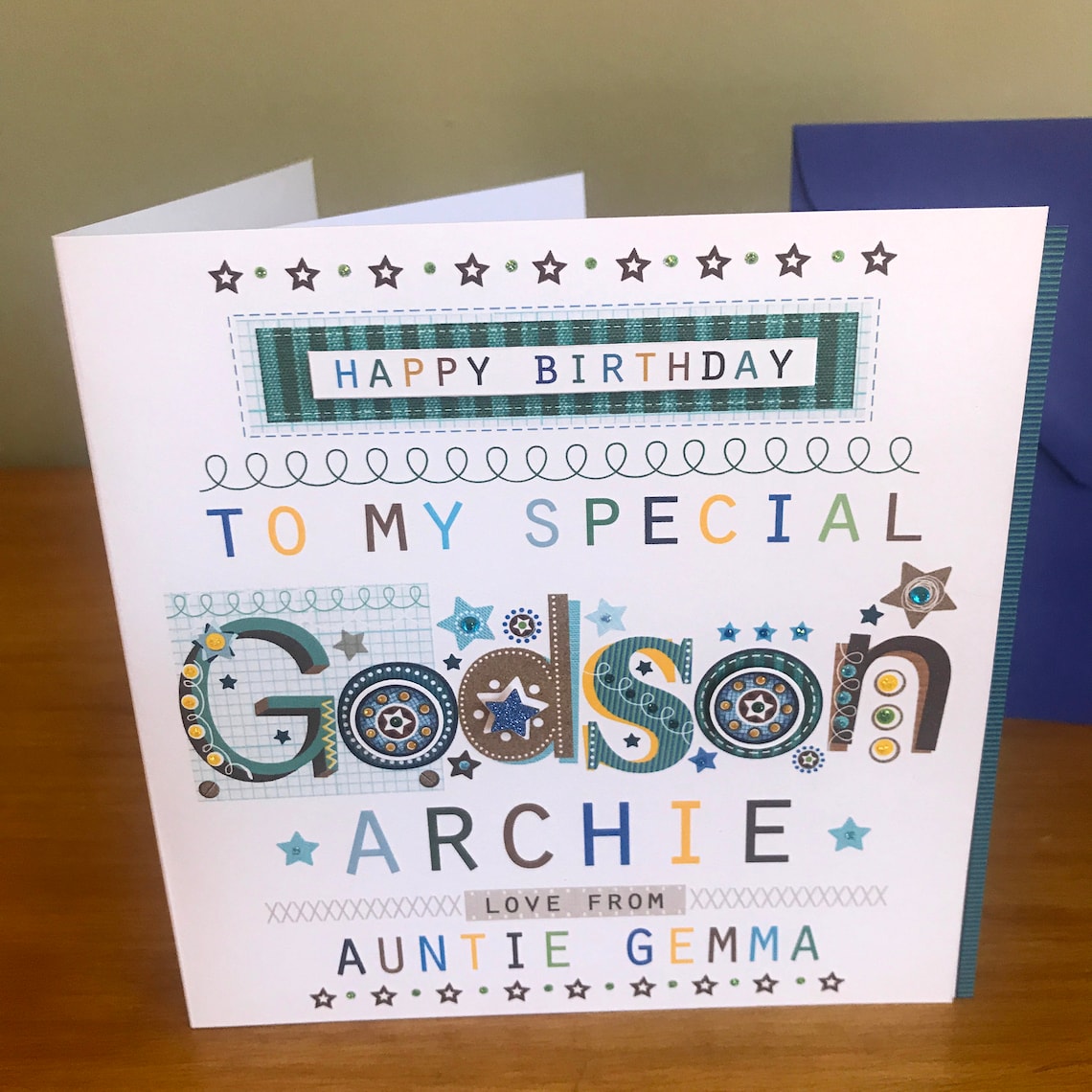 Godson Birthday Card special personalised card for Godson. A | Etsy
