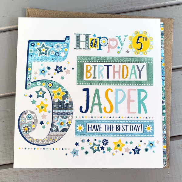 5 Year Boy Birthday Card - Etsy UK