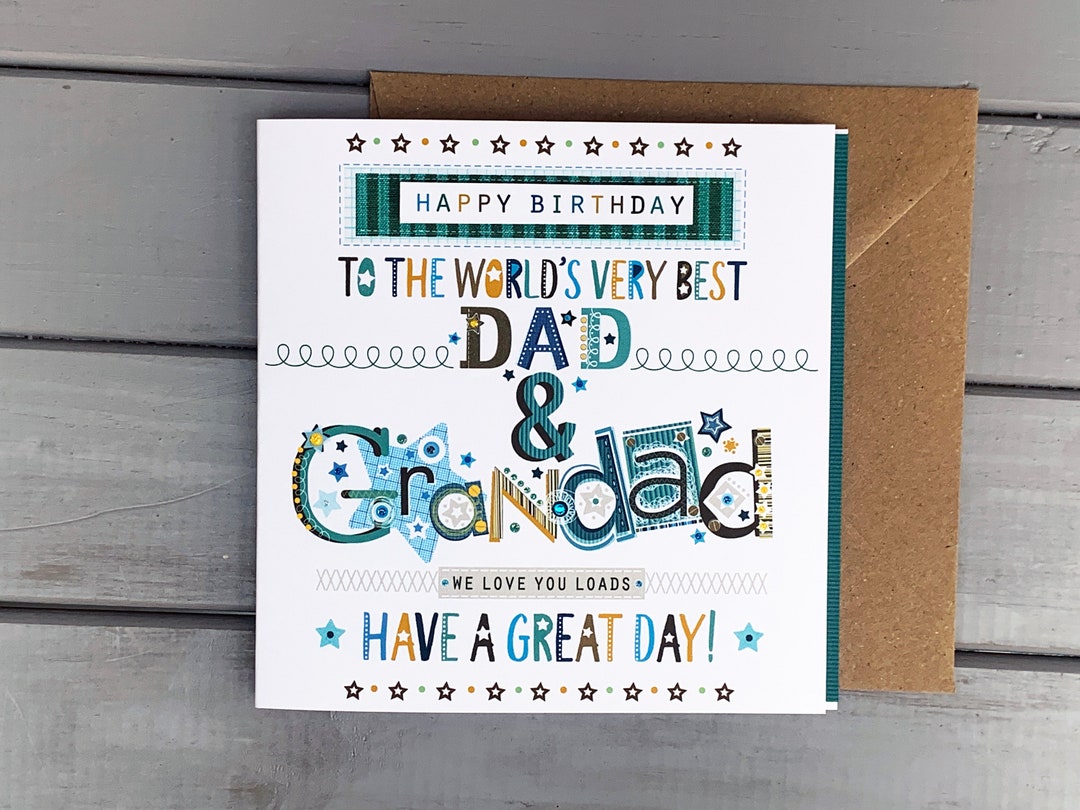 Grandad Birthday Card, Dad and Grandad Card for World's Best Dad and ...