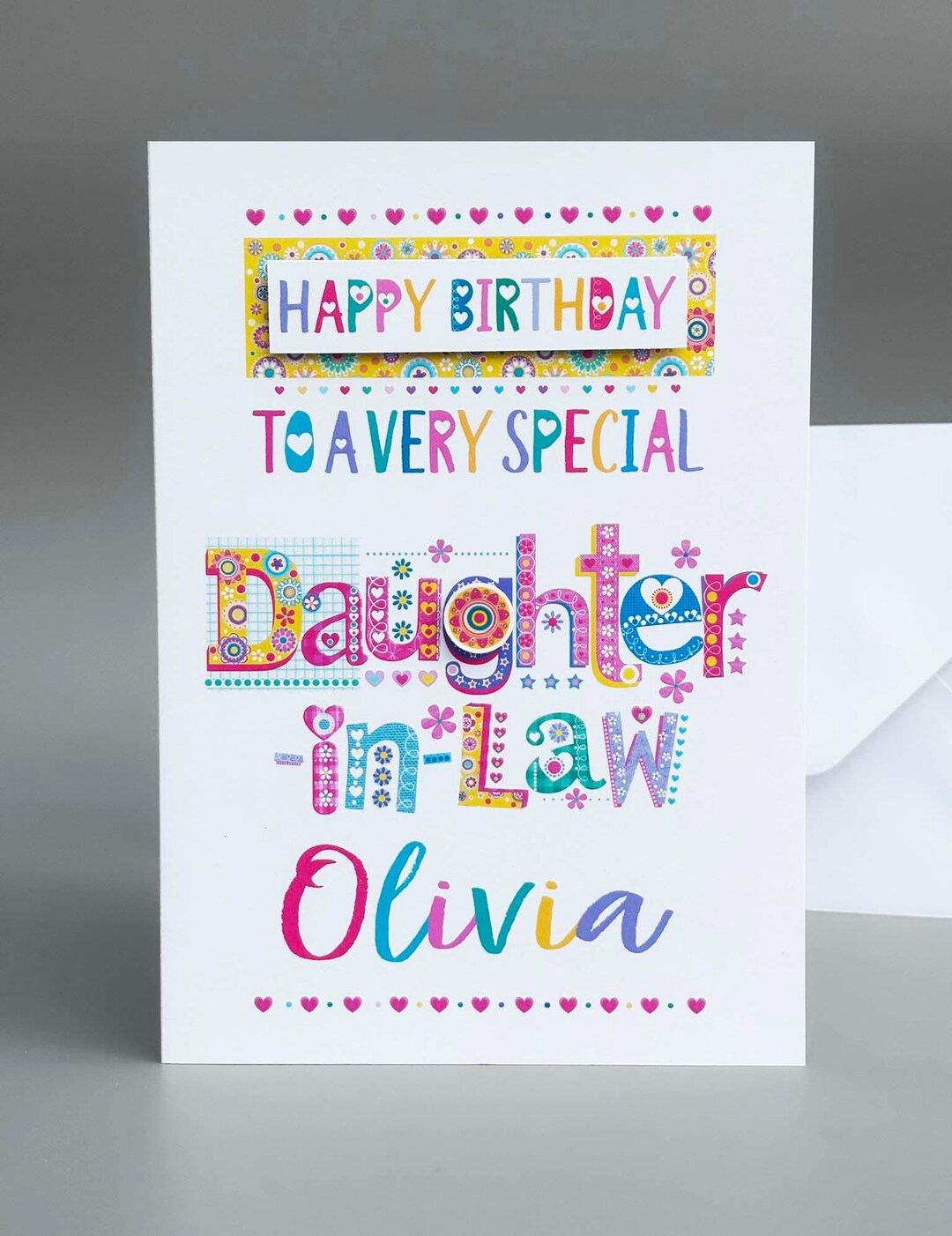 Personalised Daughter-in-law Birthday Card – Handmade A5 Card With Name ...