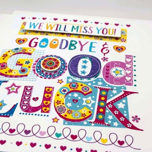 Handmade Goodbye and Good Luck Card: Multicolored Design - Etsy