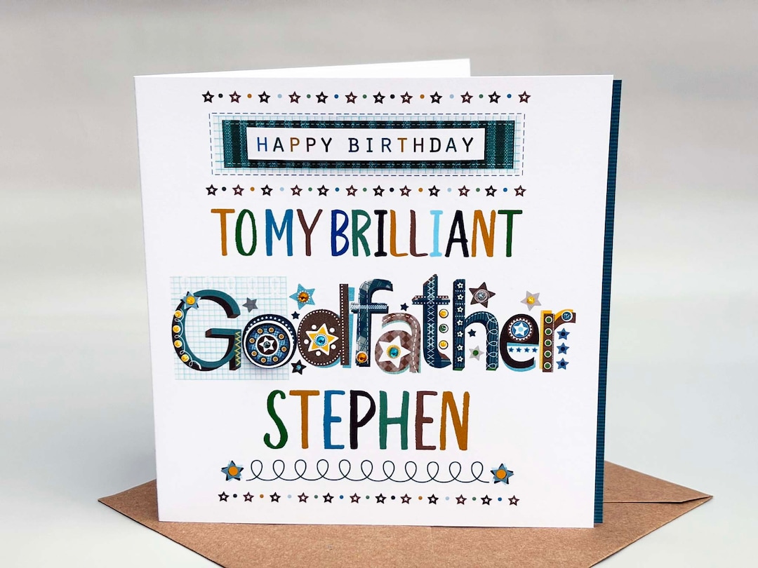 Godfather Birthday Card. Personalised Special Birthday Card for a ...