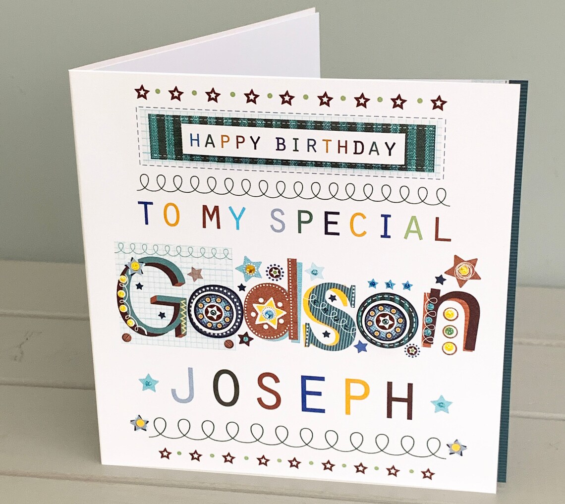 Godson Birthday Card Special Personalised Card for Godson. A - Etsy