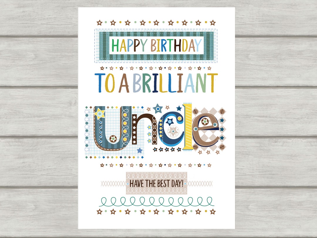 Uncle BIRTHDAY Card Birthday Card for Uncle Printable - Etsy