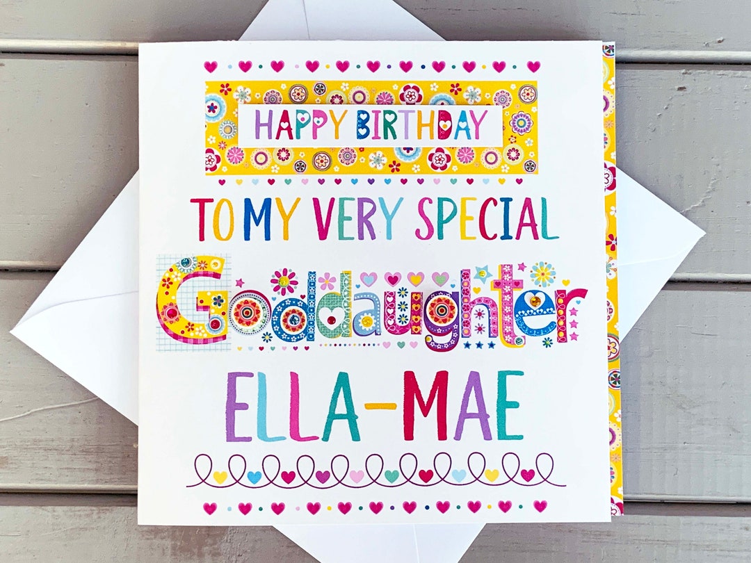 Goddaughter Personalised Happy Birthday Card | Goddaughter | Beautiful ...