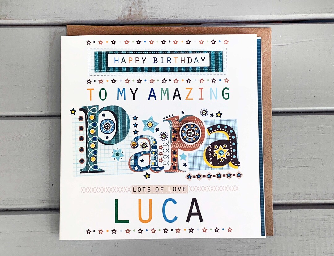PAPA Personalised Happy Birthday Card | Special Happy Birthday Papa ...