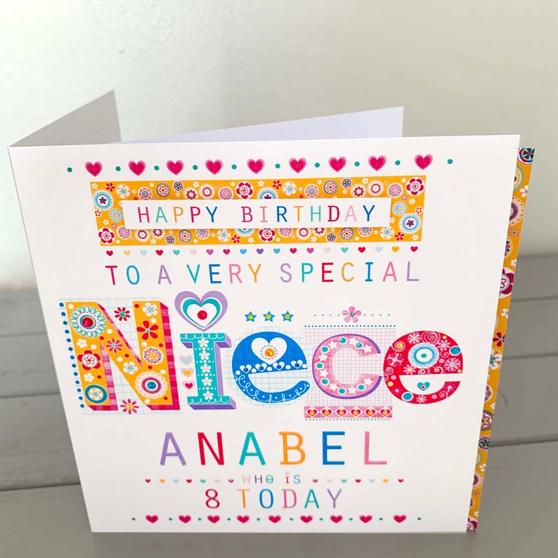 Niece Birthday Card Personalised Birthday Card for Niece. - Etsy